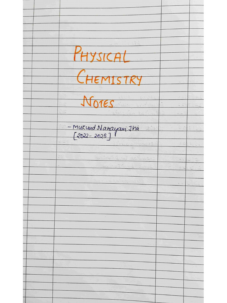 Physical_Chem Notes (1) | PDF