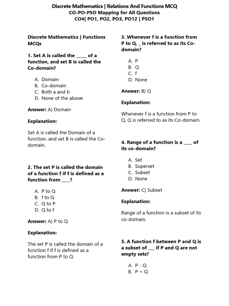 descrete maths | PDF | Function (Mathematics) | Recurrence Relation
