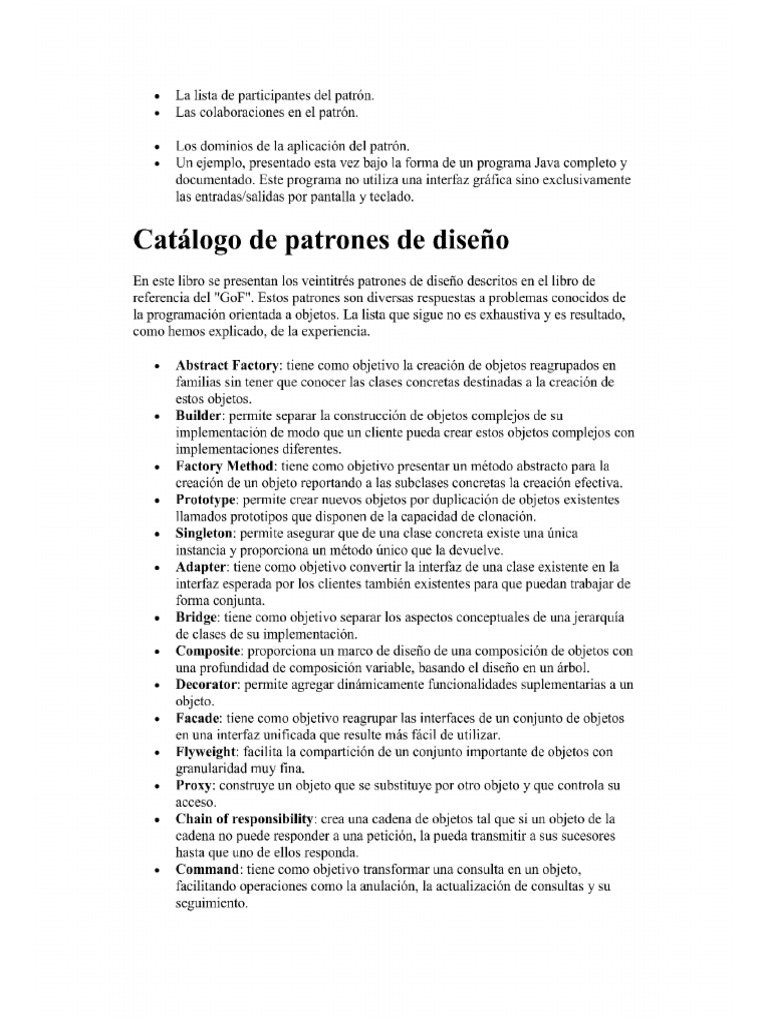 Patrones de diseño - Resumen 23 modelos | PDF