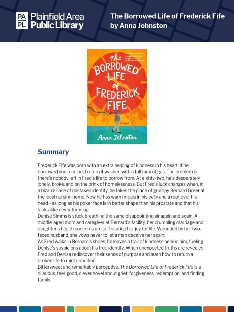 The Borrowed Life of Frederick Fife Book Club Guide | PDF