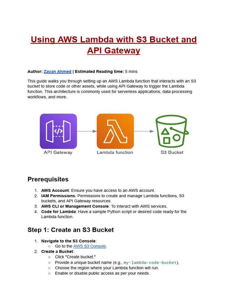 Using Aws Lambda With S3 Bucket And Api Gateway Pdf Command Line