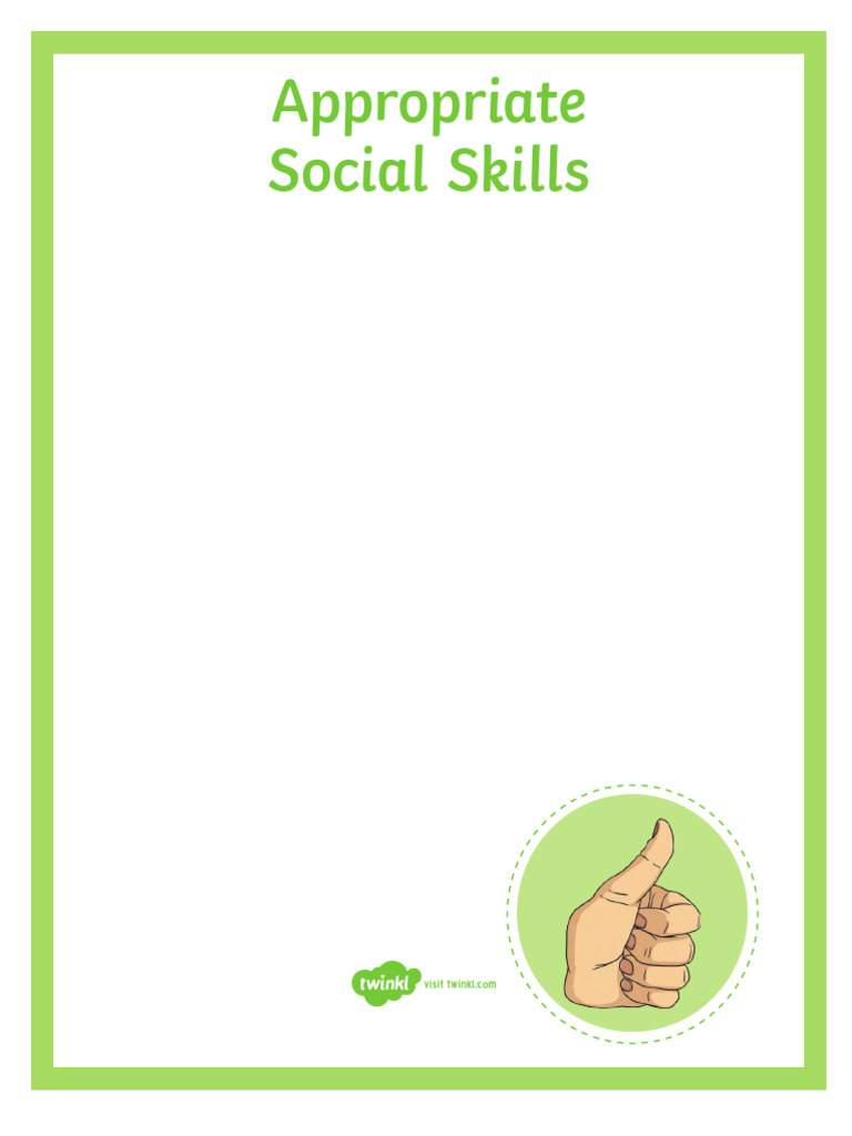 What Are Appropriate and Inappropriate Social Skills_ Sort Color | PDF