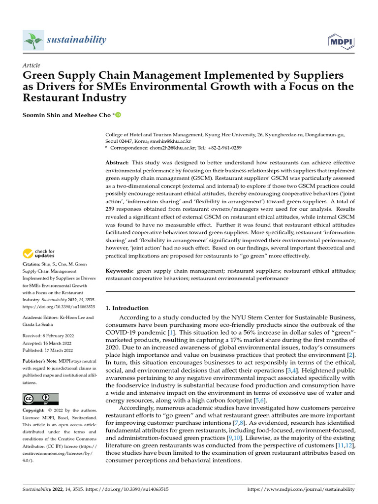 Sustainability 14 03515 | PDF | Supply Chain | Procurement
