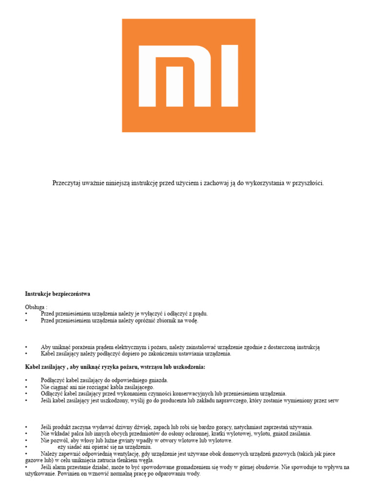 Xiaomi Smartmi Pure Evaporative Instrukcja | PDF