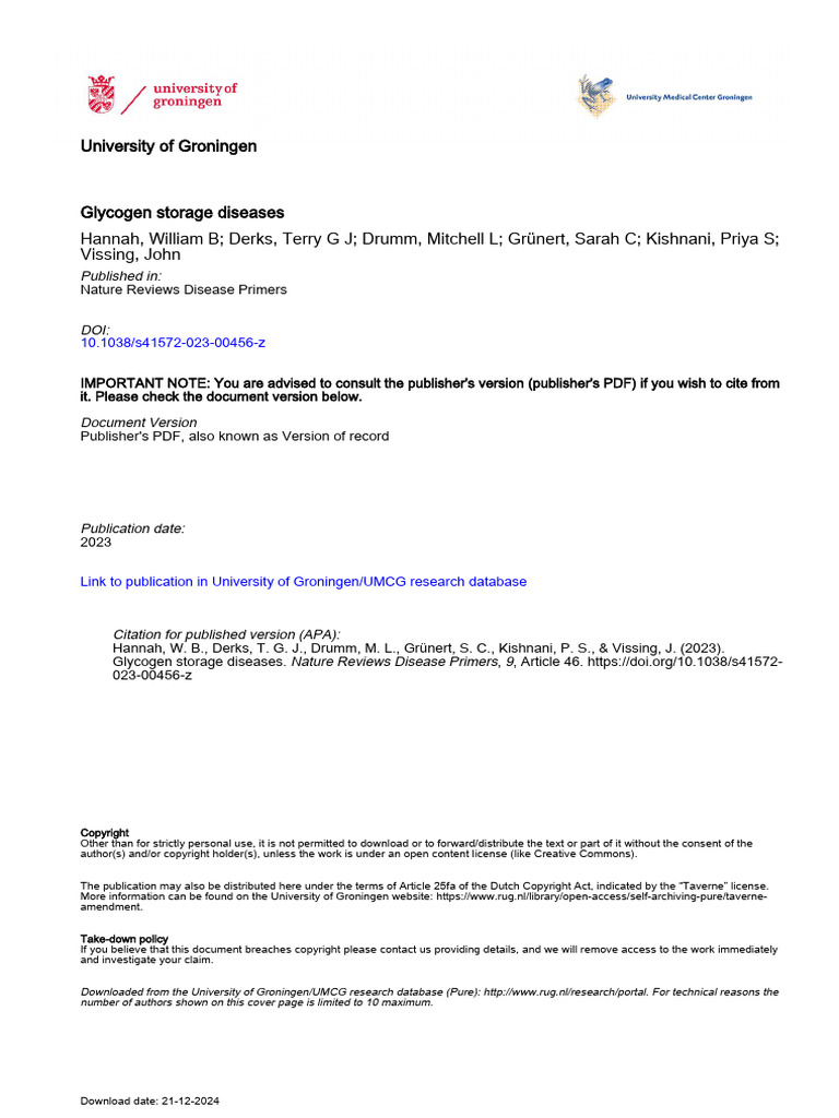 2023_GSD_Review | PDF | Glycogen