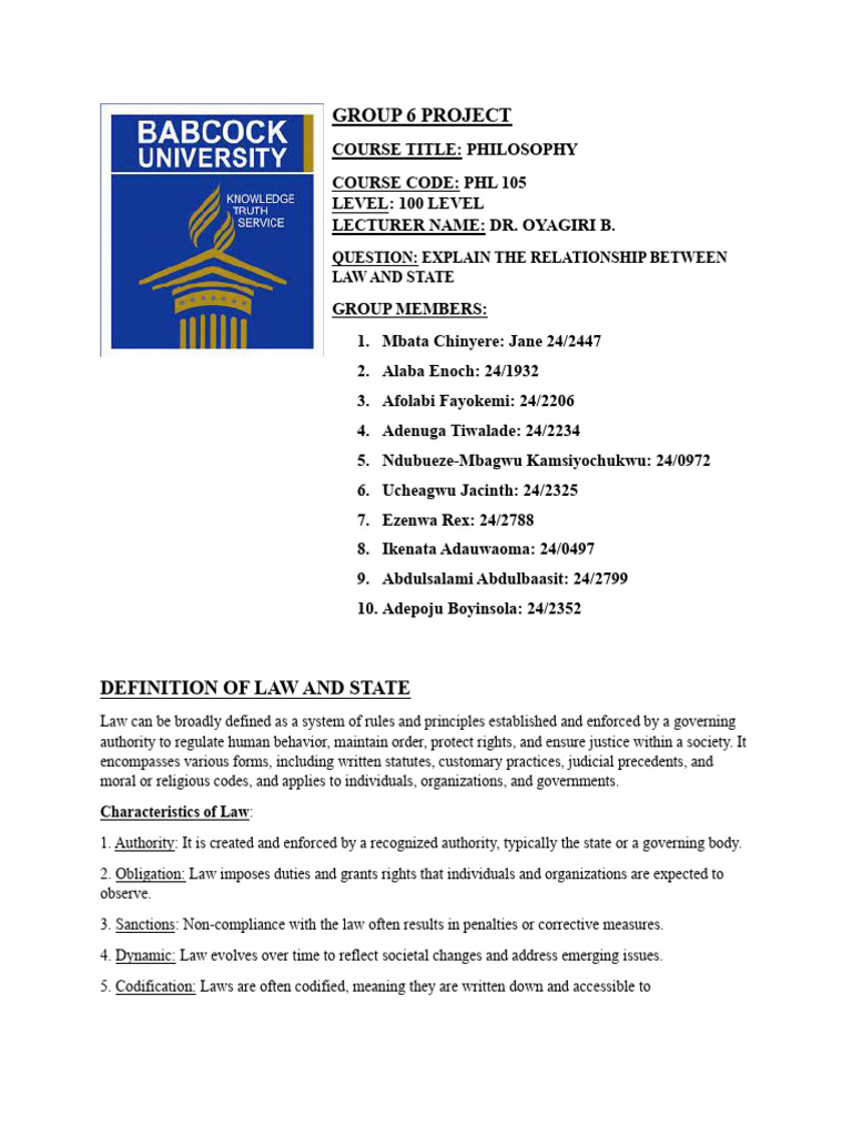 Group 6 Philosophy Project | PDF | State (Polity) | Human Nature