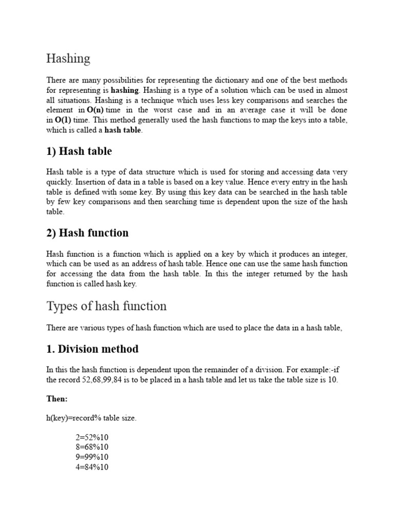 Hashing | PDF | Algorithms And Data Structures | Computer Programming