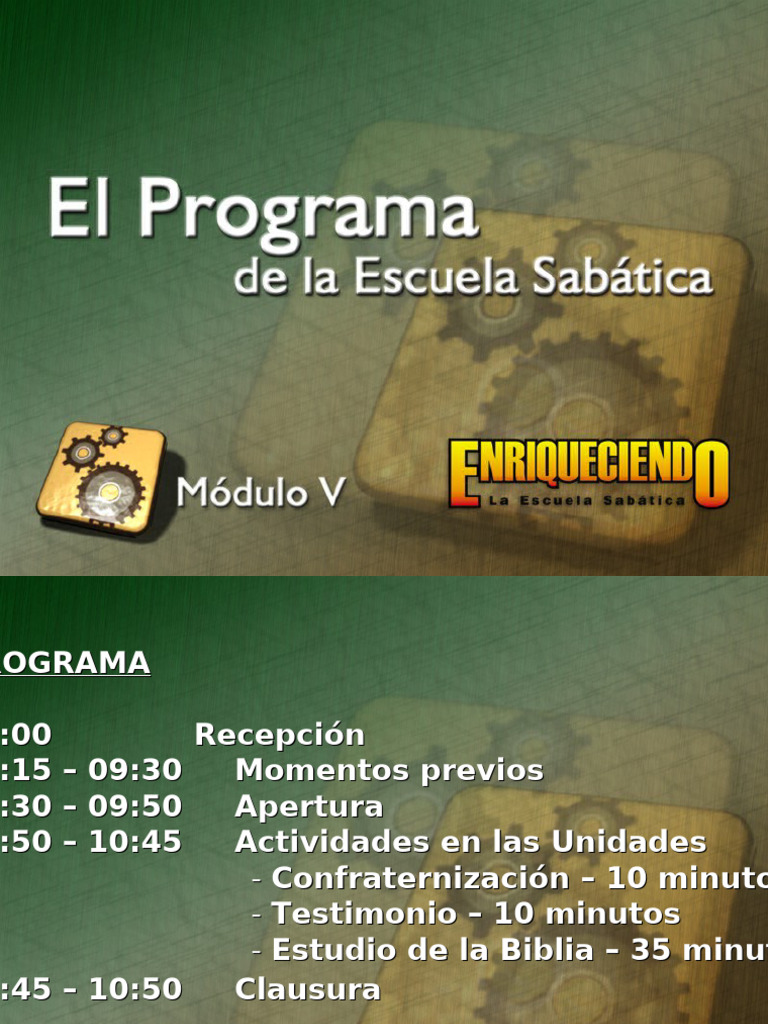 El Programa de Escuela Sabatica Ampliado | PDF