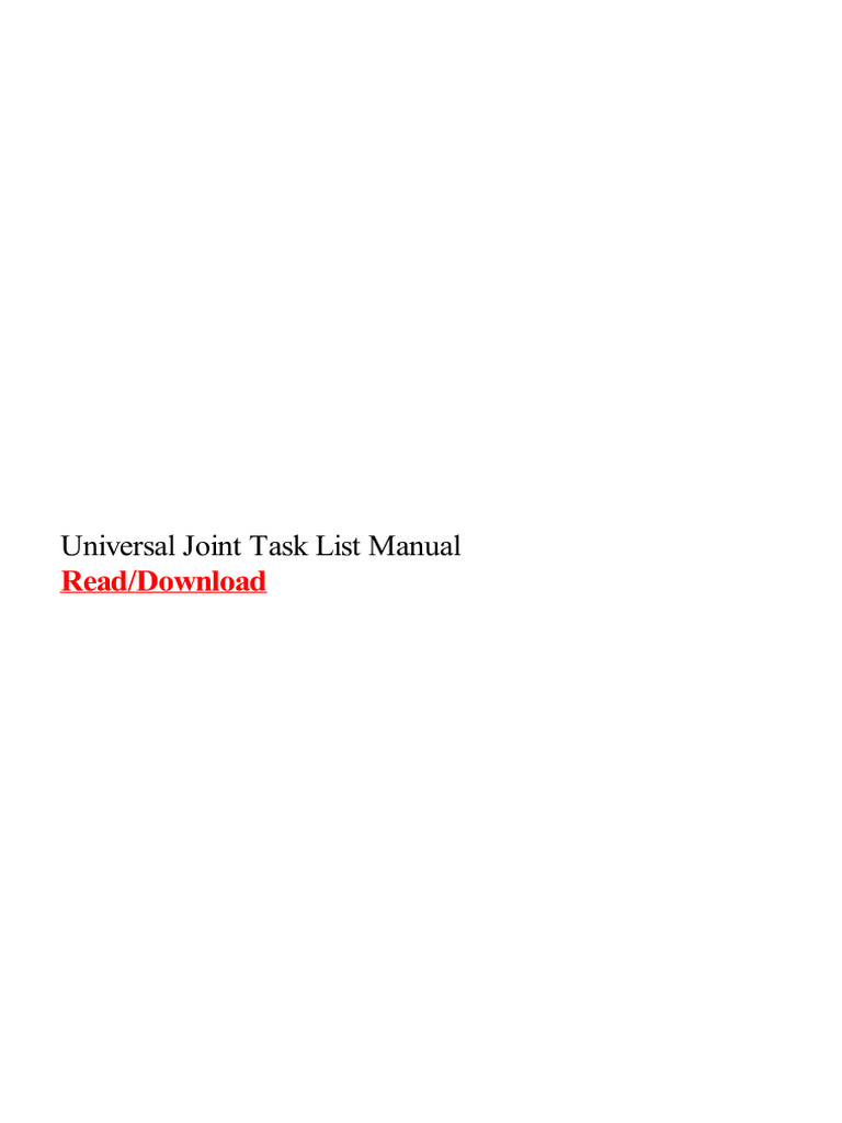Universal Joint Task List Manual | PDF | Knee | Military