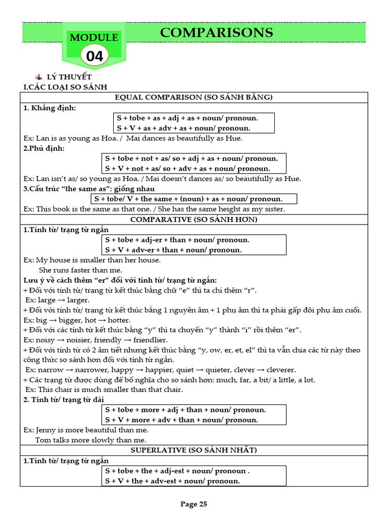Câu So Sanh T NG H P | PDF