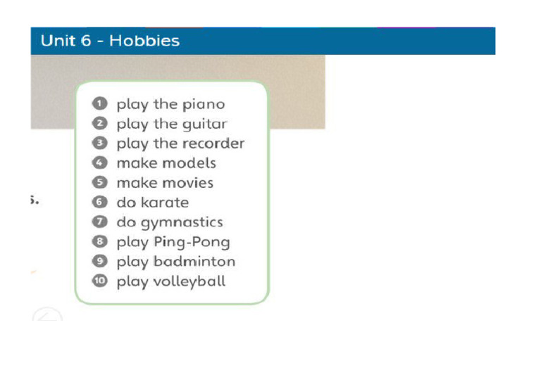 Unit 6 Hobbies 4to | PDF
