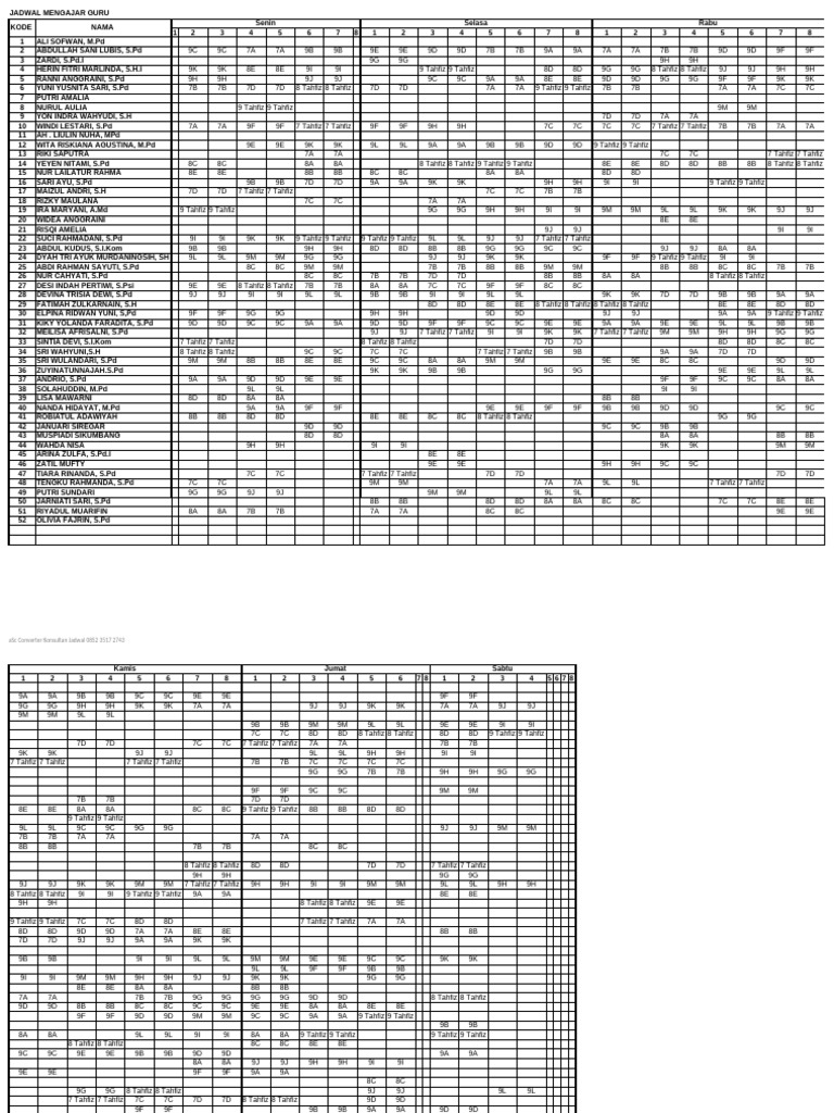 Jadwal 2025 - 1 - 1 | PDF