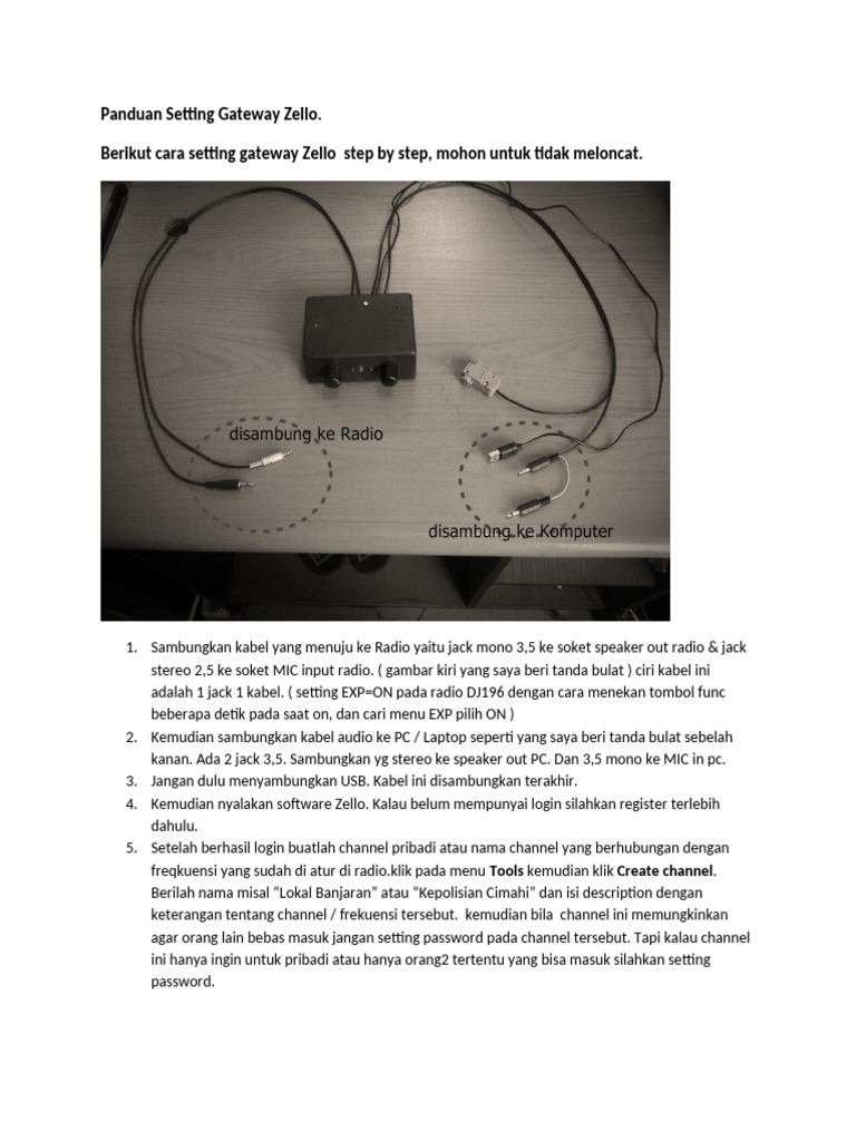 Panduan Setting Gateway Zello | PDF