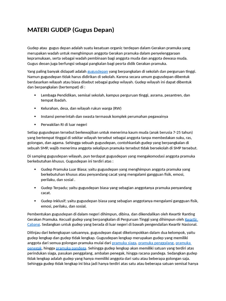 Materi Gudep | PDF