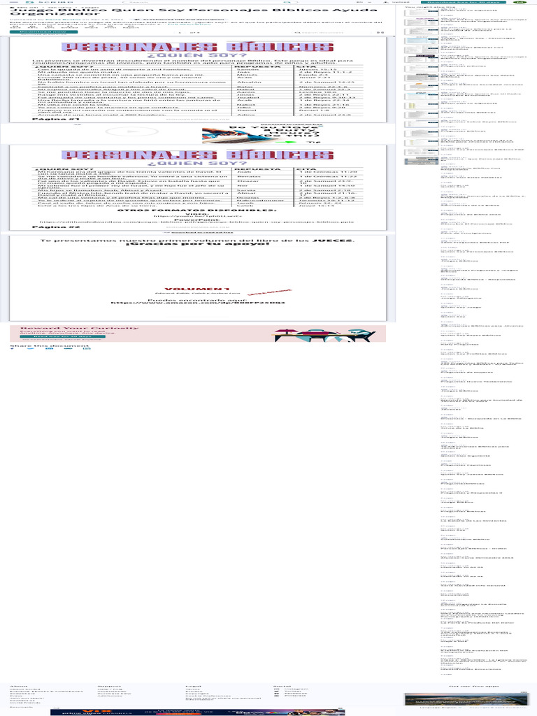Juego Biblico Quien Soy Personajes Biblicos Ayuda Organizador - PDF - El Antiguo Israel y Judá ...
