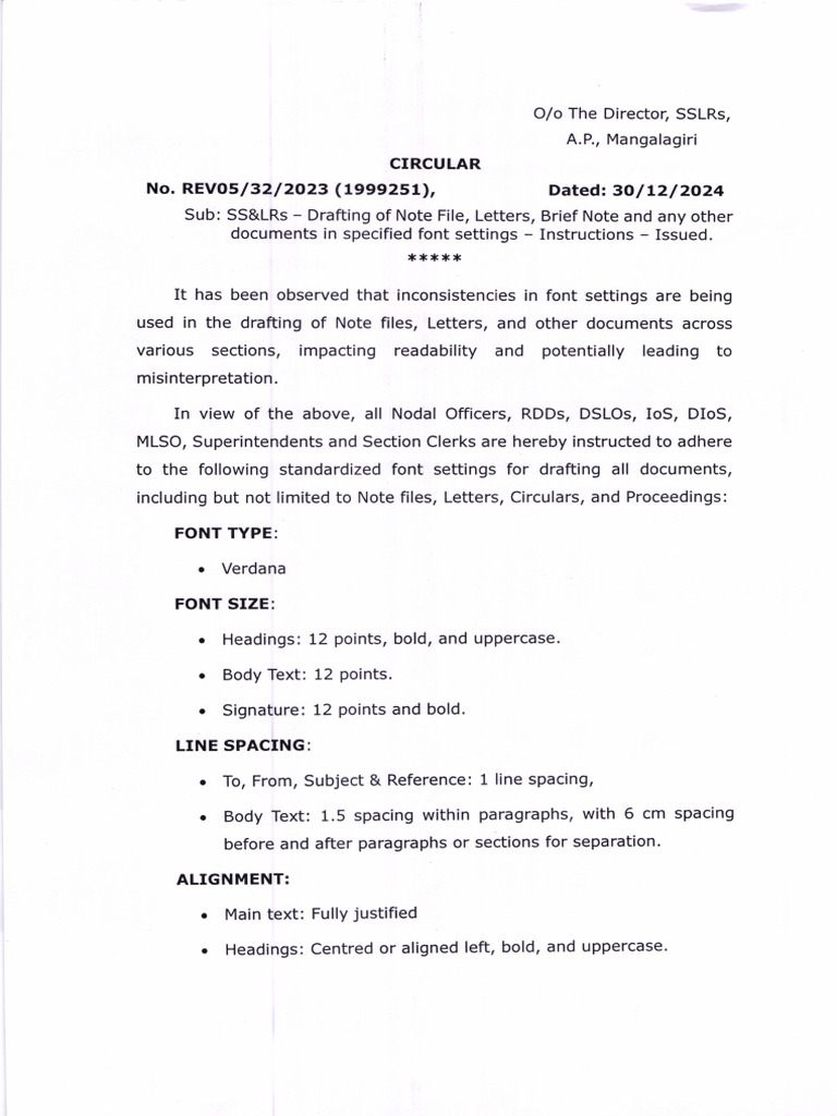 Circular On Font Settings For Drafting Ccla Pdf
