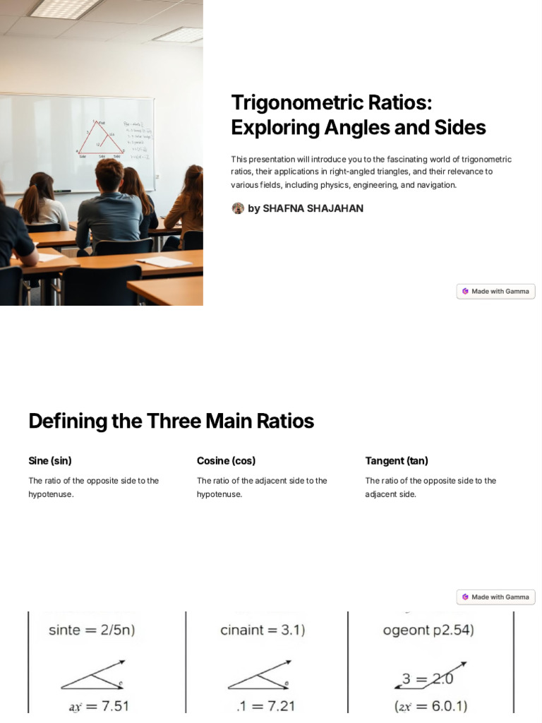 Trigonometric Ratios Exploring Angles and Sides | PDF