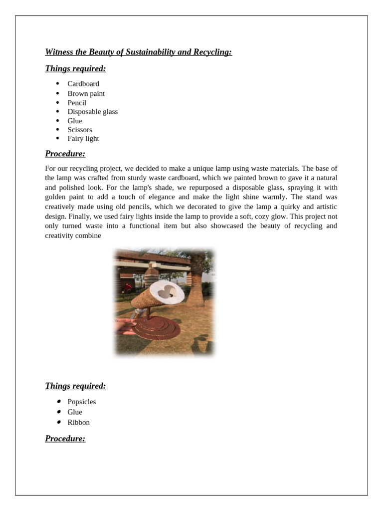 For Our Recycling Project | PDF | Recycling | Economy And The Environment
