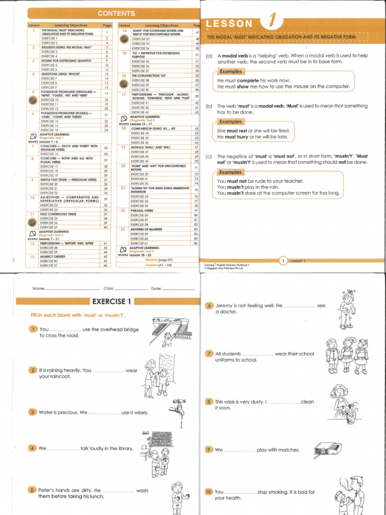 Learning Grammar 3 Lesson 1 - 10 | PDF