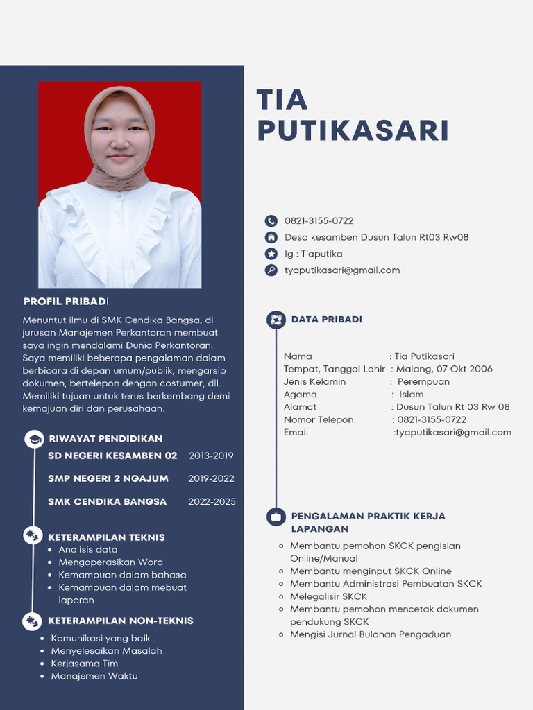 CV Lamaran Kerja Lulusan Baru Resume | PDF
