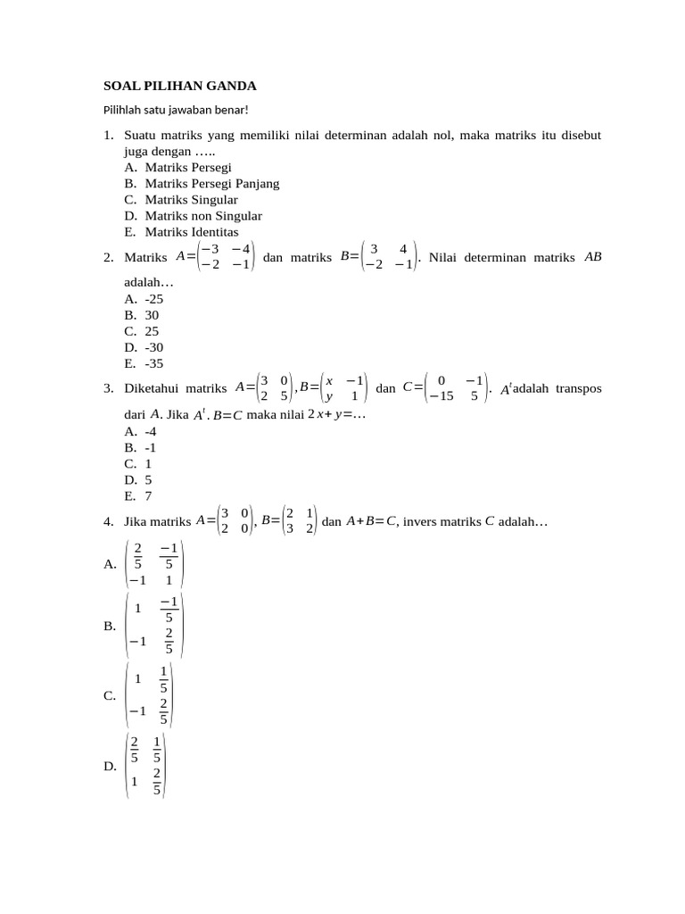 Soal SAS Math Kelas XI | PDF