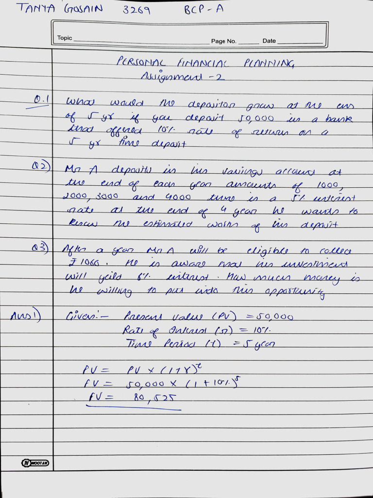 3269 Personal Finance Assignment 2 | PDF