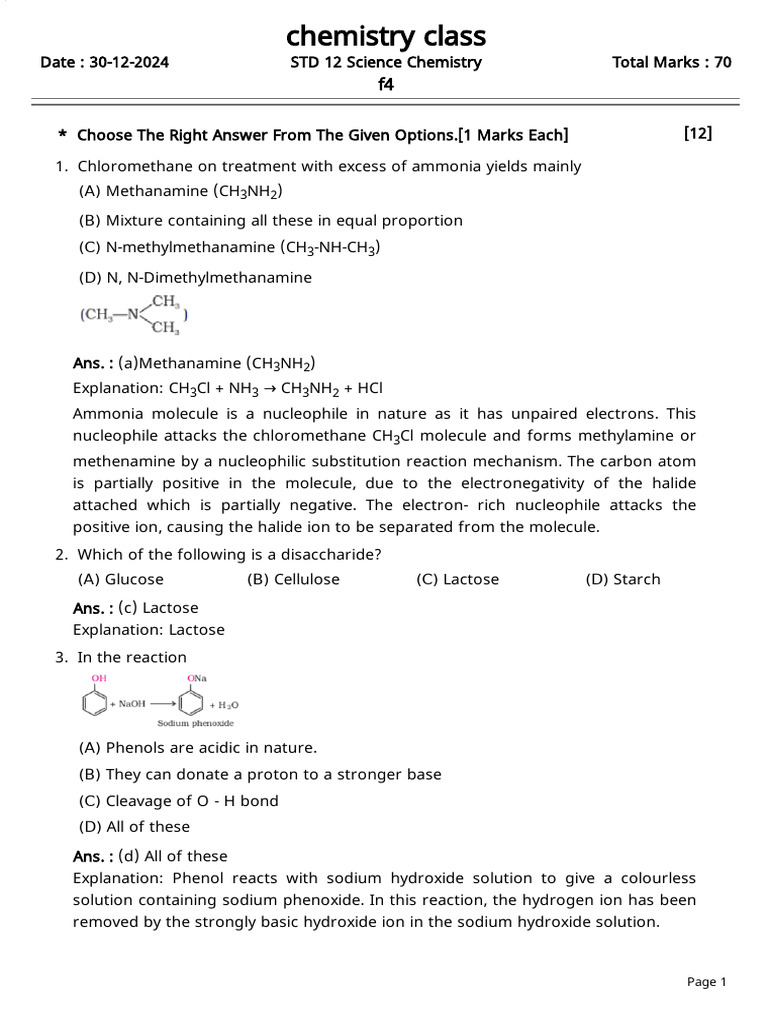 CHEMISTRY PAPER 4 | PDF | Amine | Fuel Cell