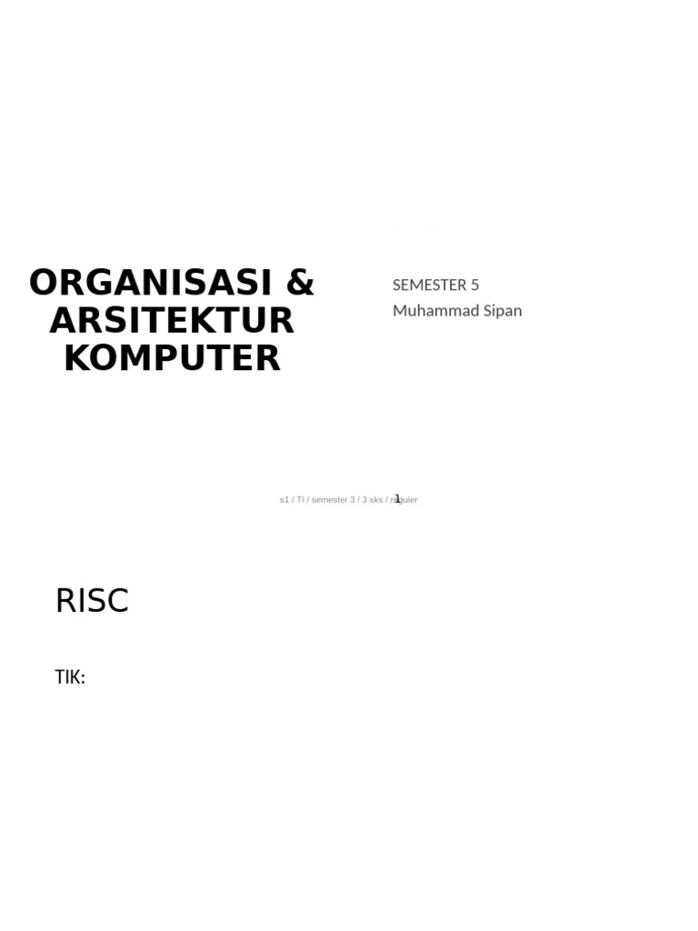 11. Organisasi Dan Arsitektur Komputer - RISC | PDF | Computer Programming | Computer Architecture