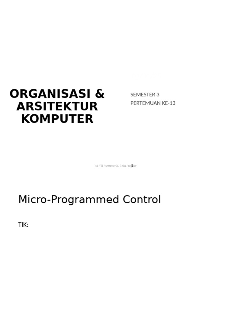 Organisasi Dan Arsitektur Komputer - Microprogrammed Control | PDF | Classes Of Computers ...