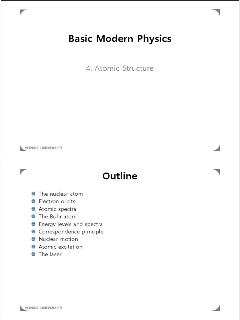 Basic Modern Physics Lecture Note - Chap 4 | PDF | Laser | Atoms