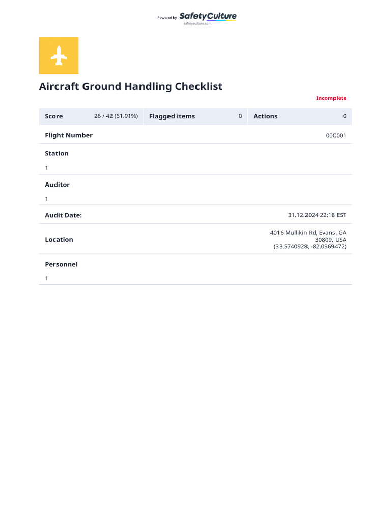 Aircraft-Ground-Handling-Checklist | PDF | Vehicles | Aviation