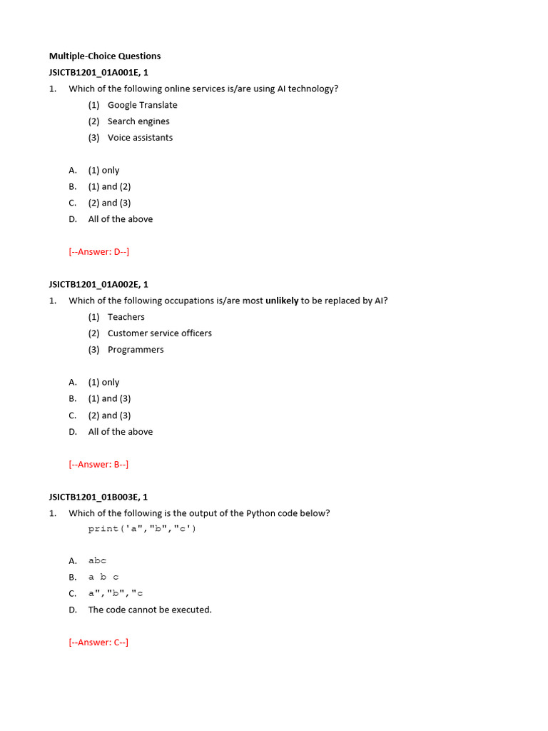 AI&Python_QuestionBank_Ch1_en_The Era of Artificial Intelligence (1 ...