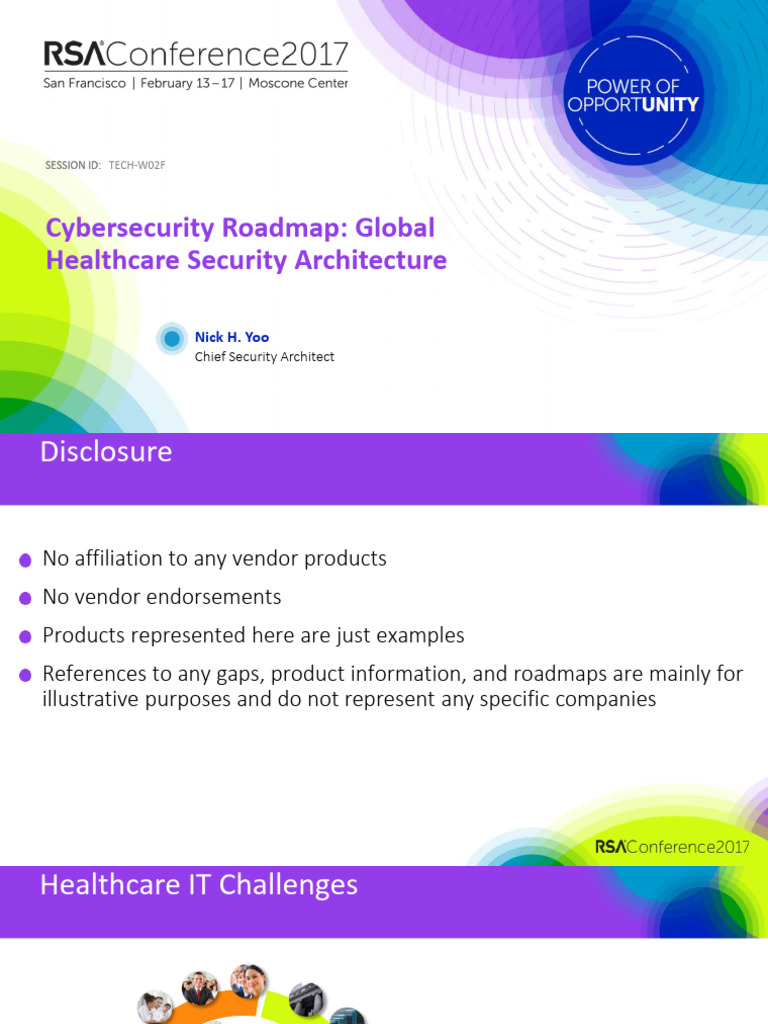 Tech w02f Cybersecurity Roadmap Global Healthcare Security Architecture 170425064328 | PDF ...