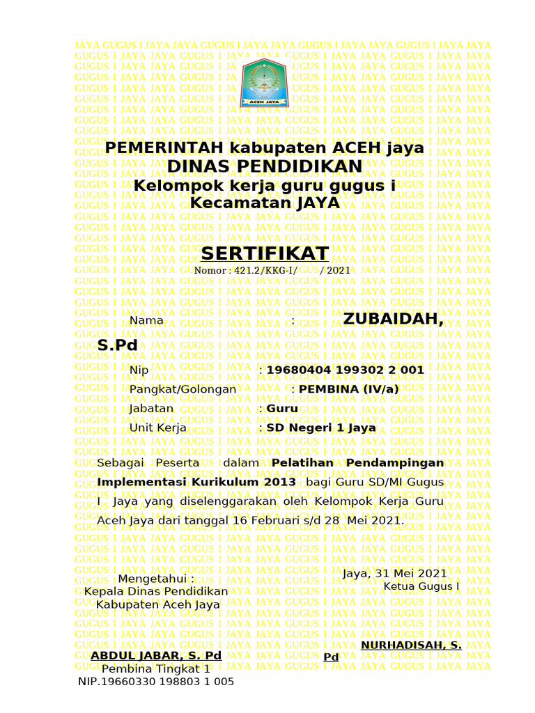 Sertifikat Gugus Depan | PDF