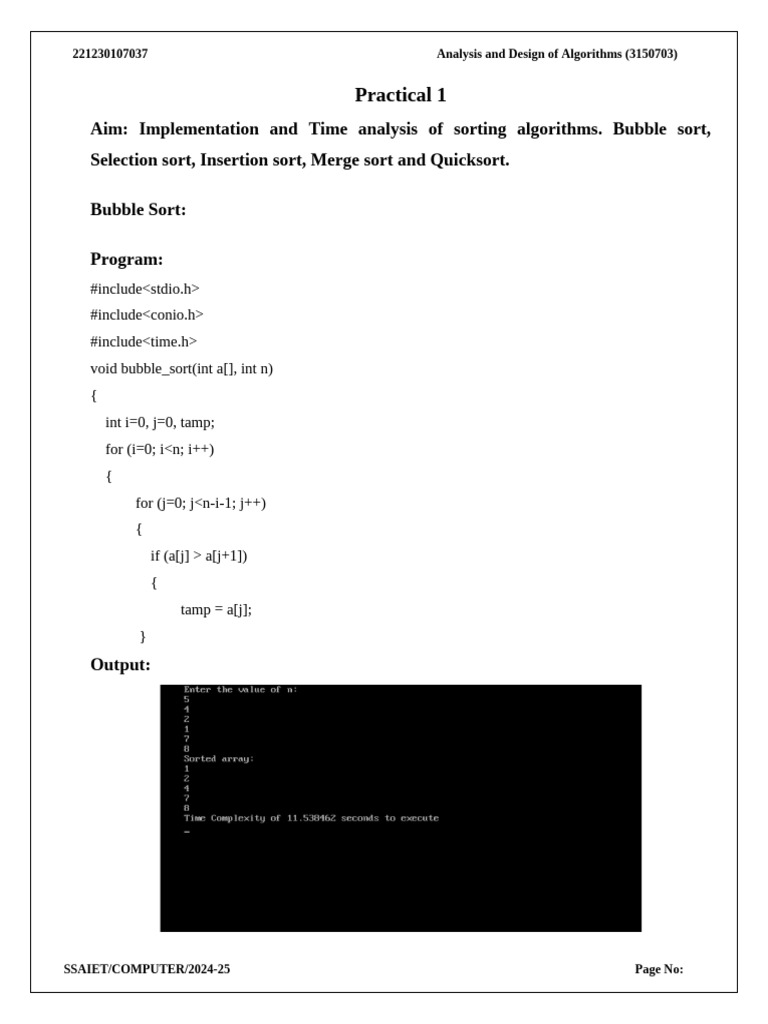 Algorithm Sorting for CS Students | PDF