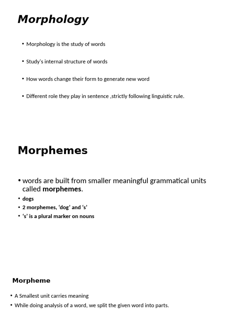 Linguistics: Understanding Morphology | PDF | Word | Grammar