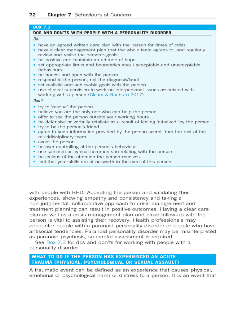 Pocketbook of Mental Health - (7 Behaviours of Concern) | PDF ...