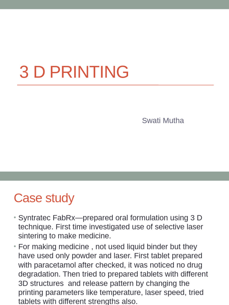 3D Printing Medicine Case Study | PDF | 3 D Printing | 3 D Computer ...