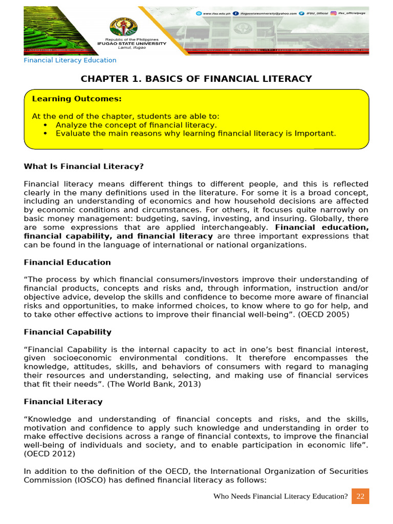 Chapter 3 - Who Needs Financial Literacy Education | PDF | Financial ...