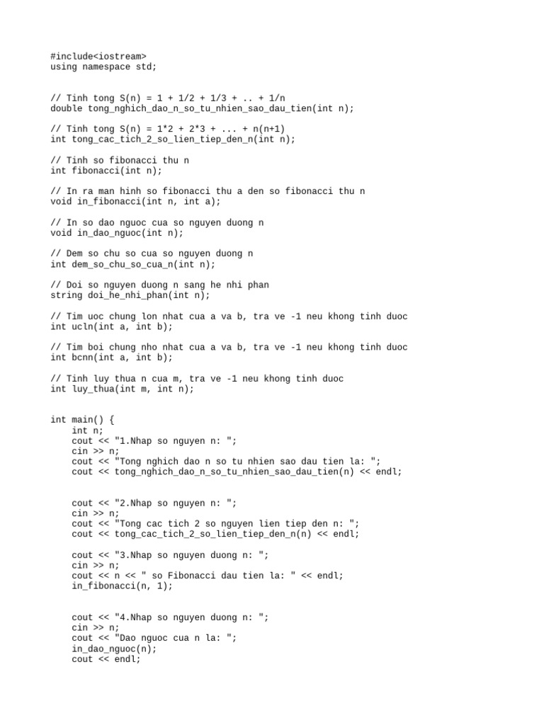 Một số bài tập đệ quy (c++) | PDF