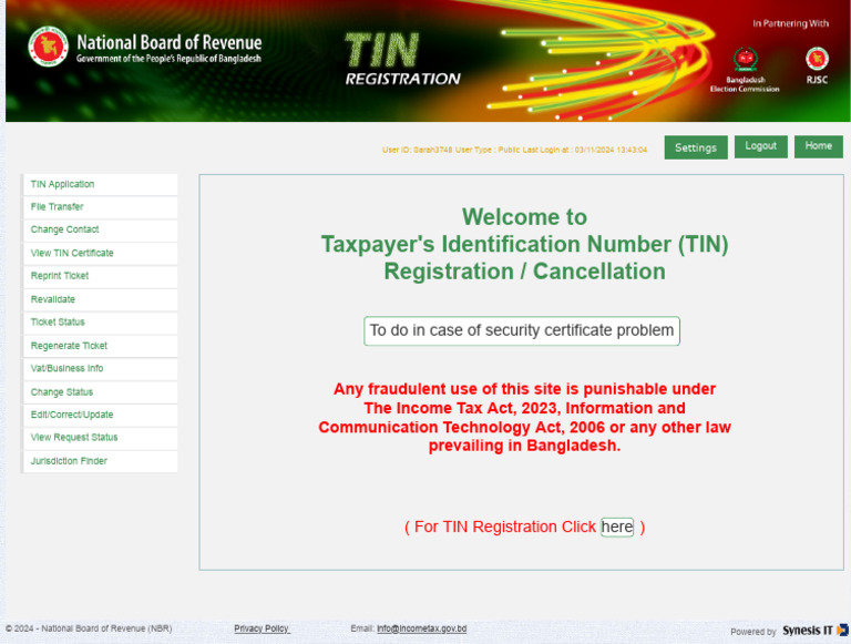 - NBR TIN Registration | PDF