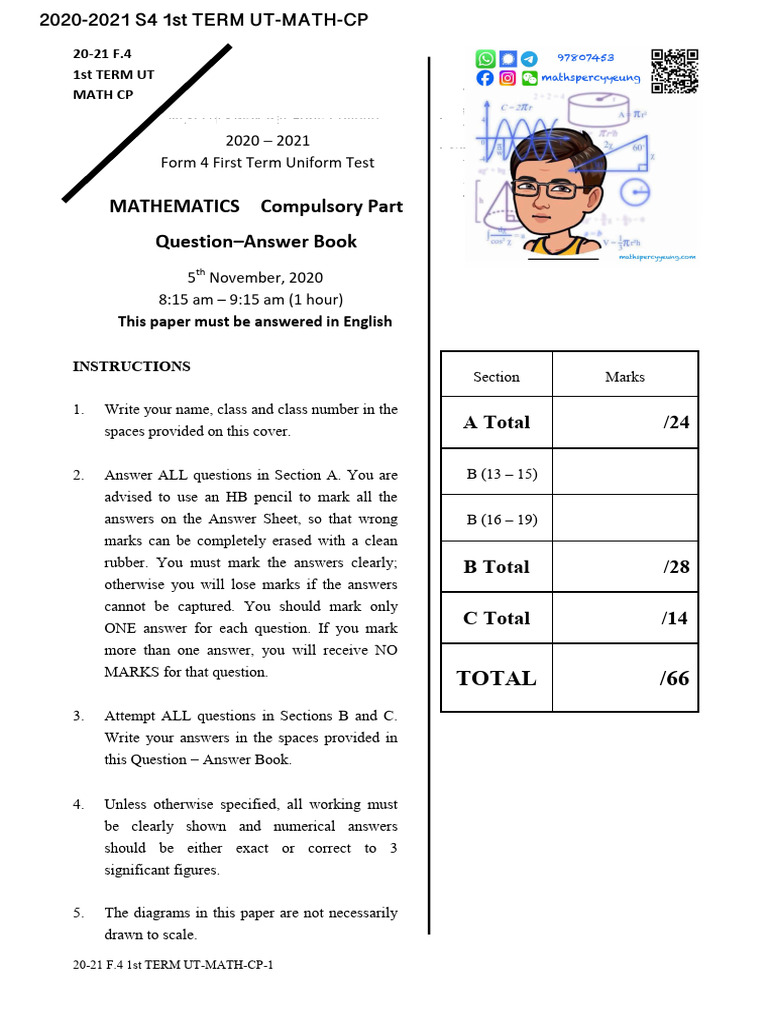 Form 4 Math Test Guide | PDF | Equations | Quadratic Equation