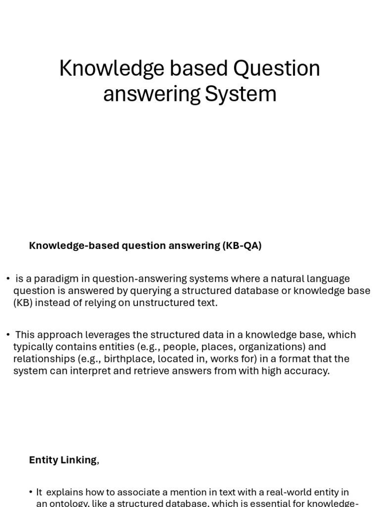 Knowledge Based Question Answering System | PDF | Information Science | Applied Mathematics