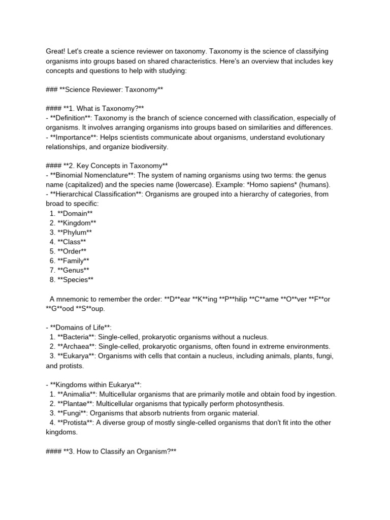 Reviewer 1 | PDF | Taxonomy (Biology) | Organisms