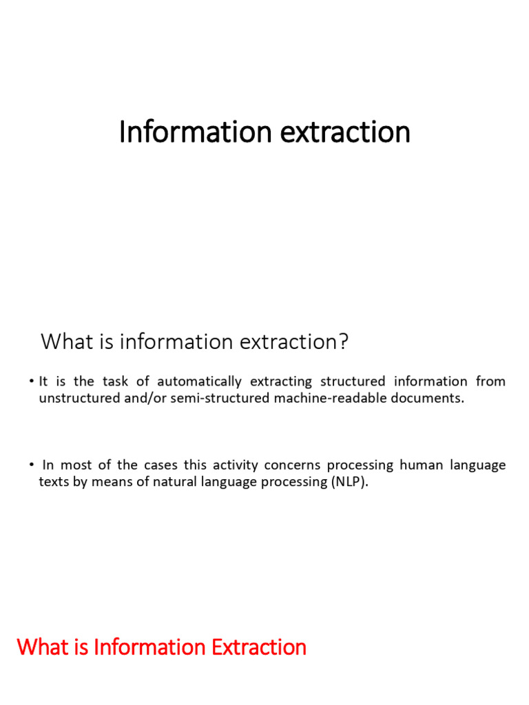 Information extraction | PDF | Cognitive Science | Linguistics