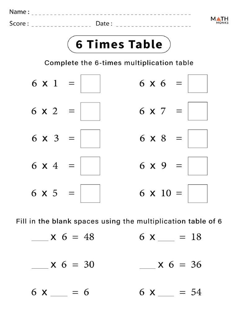 6-Times-Table-Worksheet | PDF