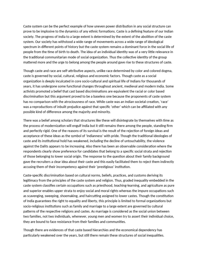 Caste Based Hierarchies | PDF | Caste | Race (Human Categorization)