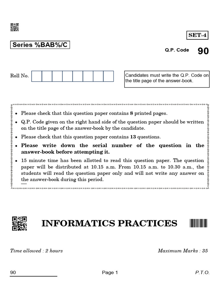 90 INFORMATIC PRACTICES | PDF | Sql | Computer Science