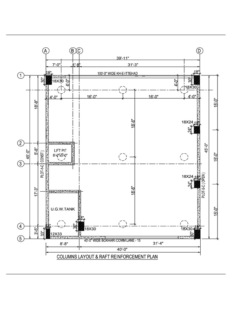 PLOT 3--C Columns Sizes & Pile Layout Plan for Approval | PDF