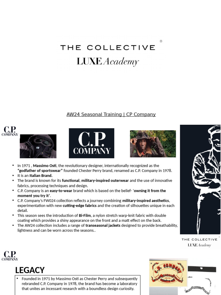CP Company AW24 Deck-1 | PDF | Dyeing | Fashion